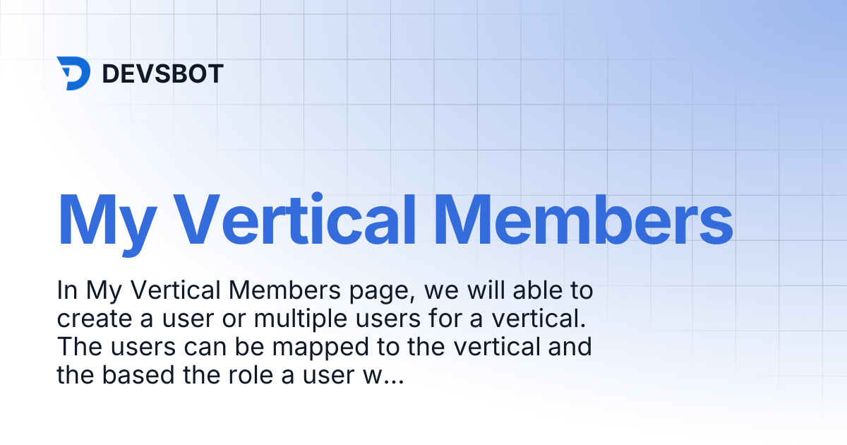 My Vertical Members | DEVSBOT